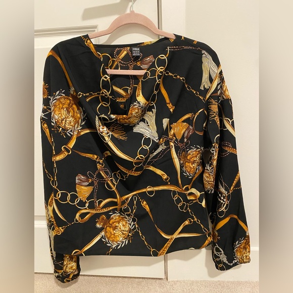 SHEIN | Tops | Chain Print Cowlneck Blouse | Poshmark